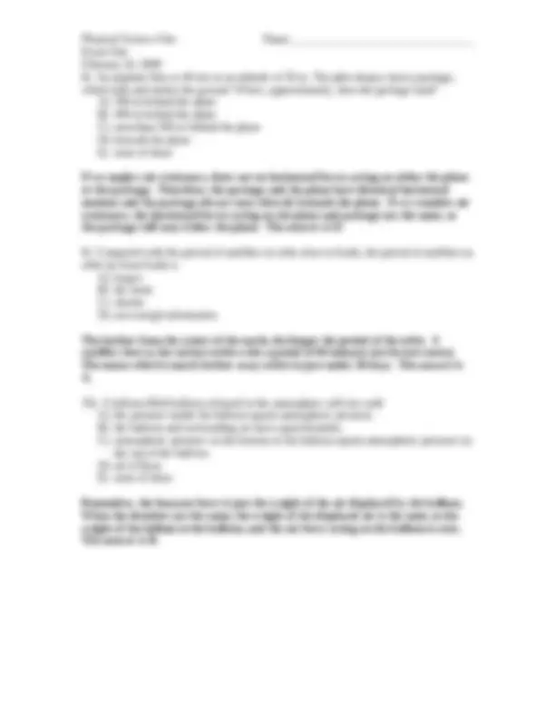 Physical Science One Exam One: Multiple Choice and Problems | Exams ...