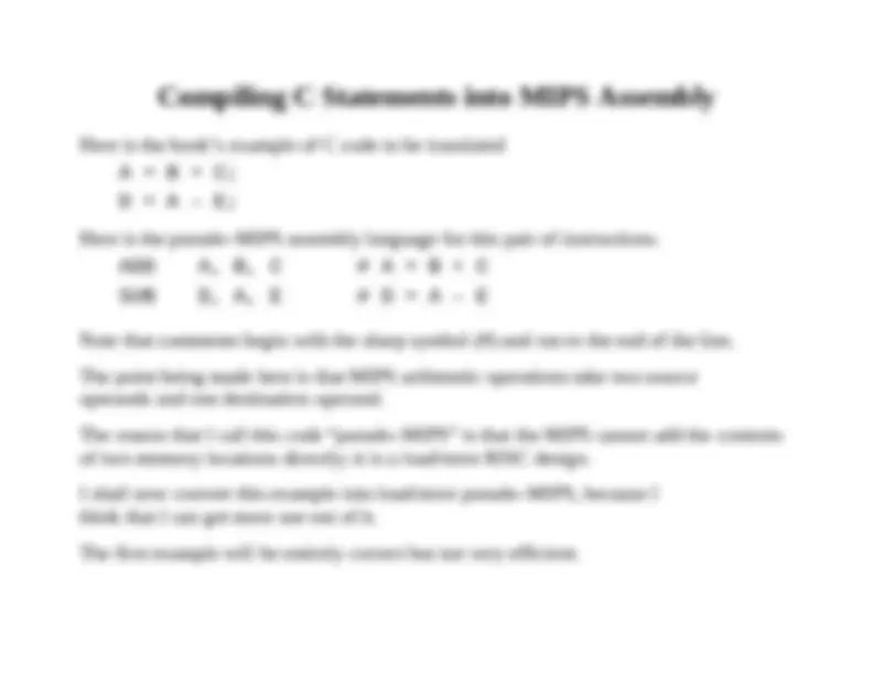 Introduction to the MIPS - Lecture Notes | CPSC 6155 | Study notes ...