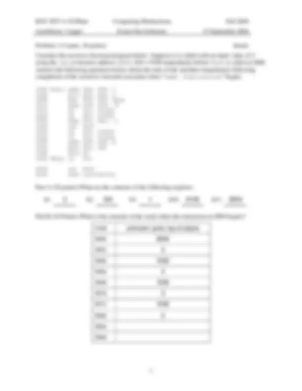 Solved Questions on Mechanisms-Computing System - Old Exam 1 | ECE 3035 | Exams Electrical and ...
