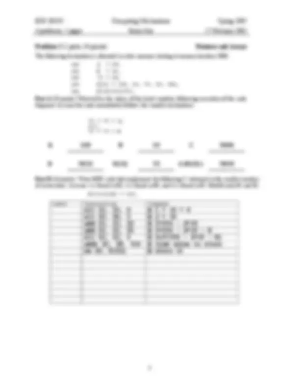 4 Problems for Exam 1 - Mechanisms-Computing System | ECE 3035 | Exams Electrical and ...