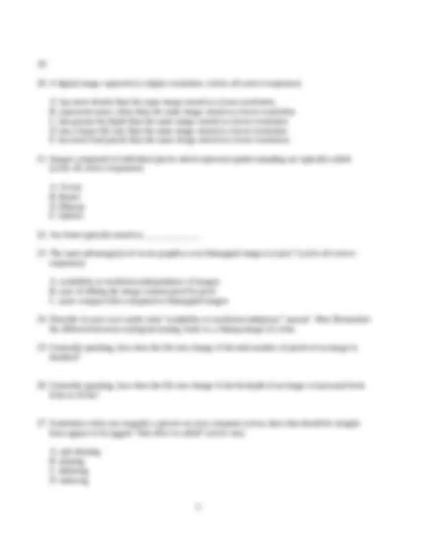 38 Questions Exam 1 - Multimedia Development | MUMD 290 | Exams Art | Docsity