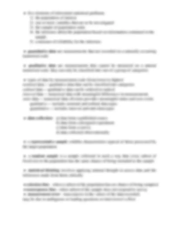 Statistics, Data and Statistical Thinking Definitions | Chapter 1 ...