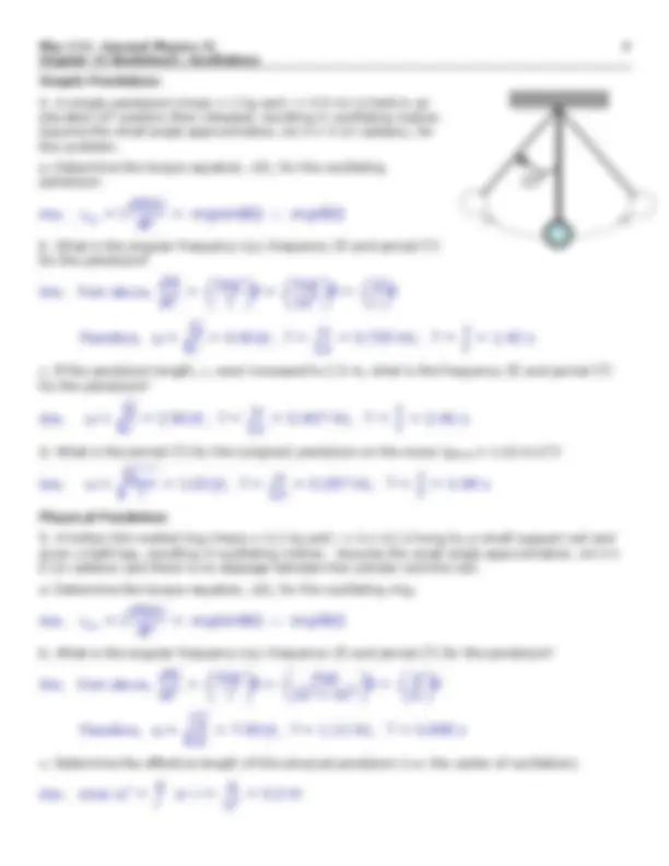 Worksheet 15 on Oscillator - General Physics (Calculus) | PHY 212 | Assignments Physics | Docsity
