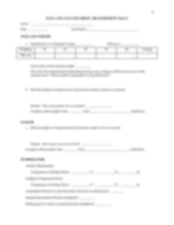 Preparation for chemistry Lab: Measurement - Lab | CHEM 101 | Lab ...