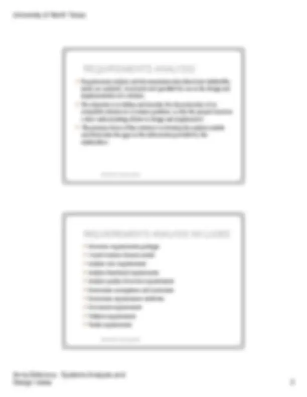 Systems Analysis & Design: BCIS 4610 Course Notes - UNT, Spring 2009 by ...