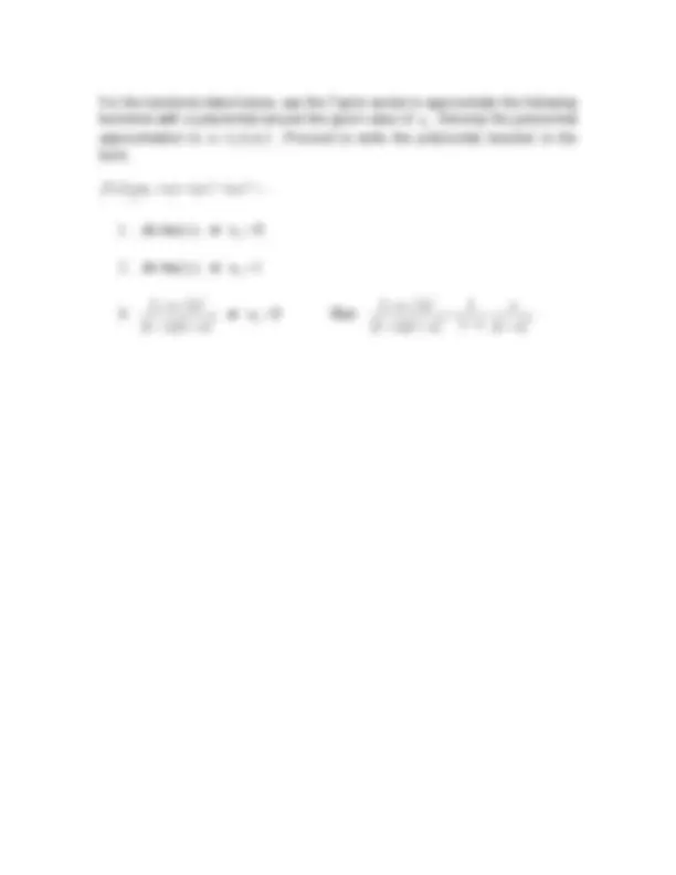 Taylor Series Expansions Homework Assignment for PGE310, Spring ...