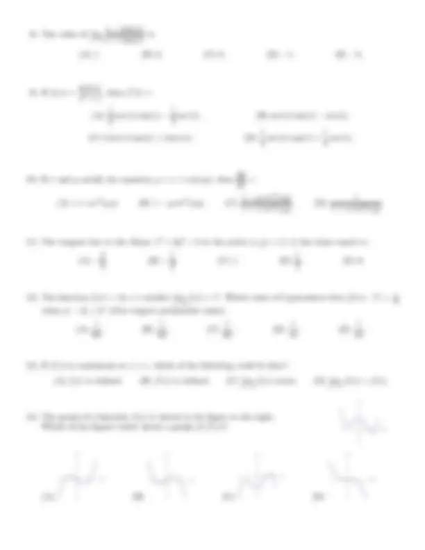 Calculus Practice Problems for Exam #1: Continuity, Derivatives, Limits ...