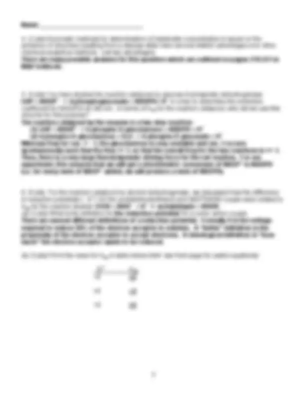 BIOC 463A Second Hour Exam: Competitive Binding Assays and Enzyme ...