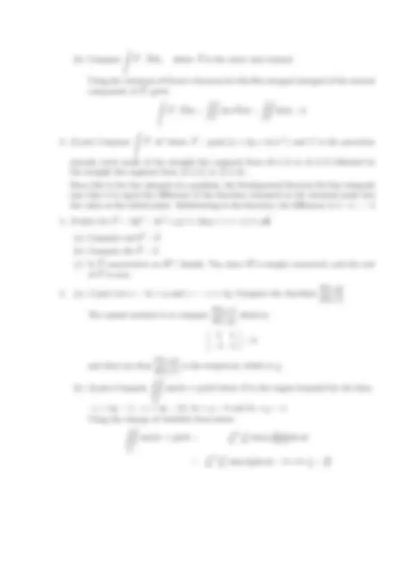 MTH 255 Exam II Solutions: Integration of Vector Fields and Green's Theorem | Exams Calculus ...