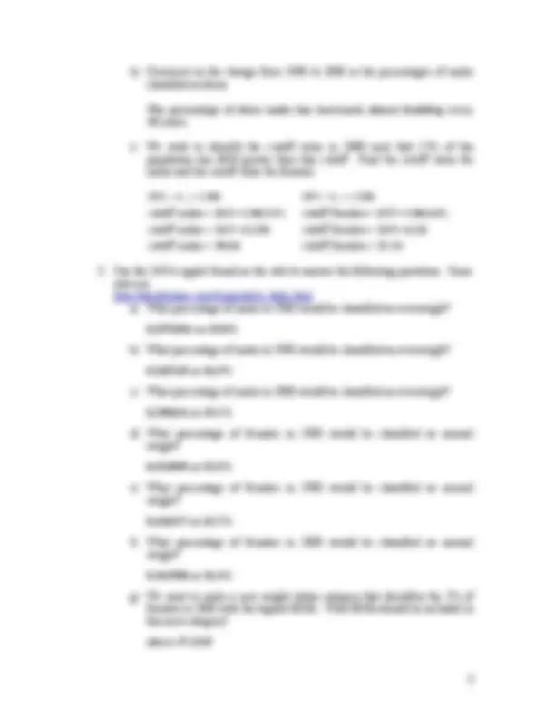 Principles Of Statistics Homework 3 With Solution Key Stat 101 Assignments Statistics