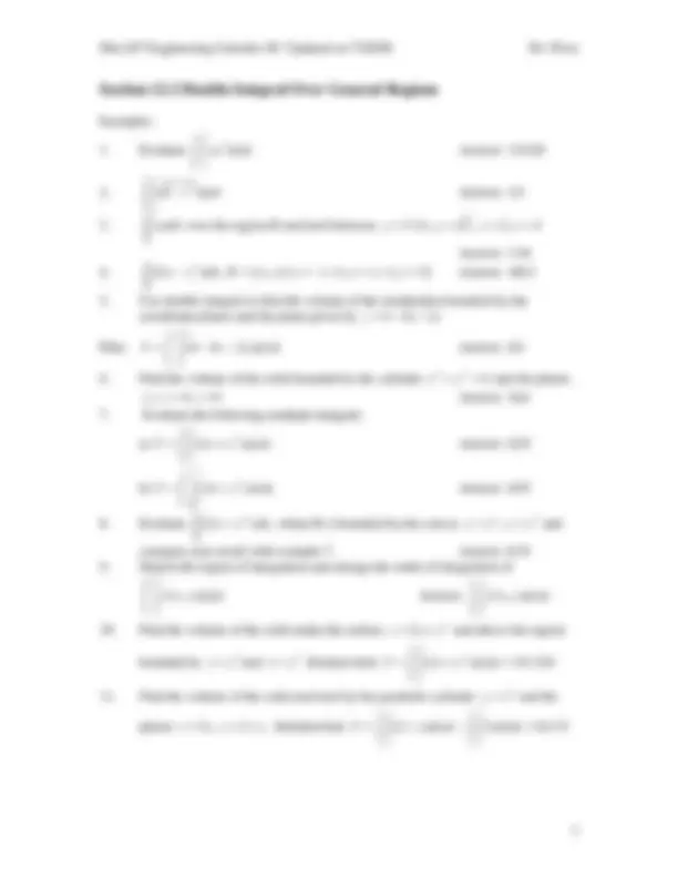 Calculus III Problems and Solutions | Study notes Mathematics | Docsity