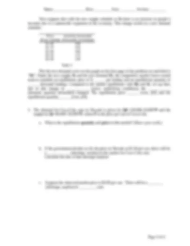 Assignment 2 for Introduction to Microeconomics: Prices and Markets ...