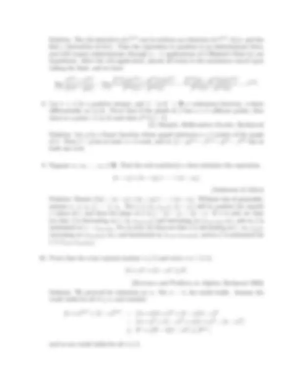 Problem Set 6 Solutions - Problem Solving Seminar | Math 194 | Assignments Mathematics | Docsity