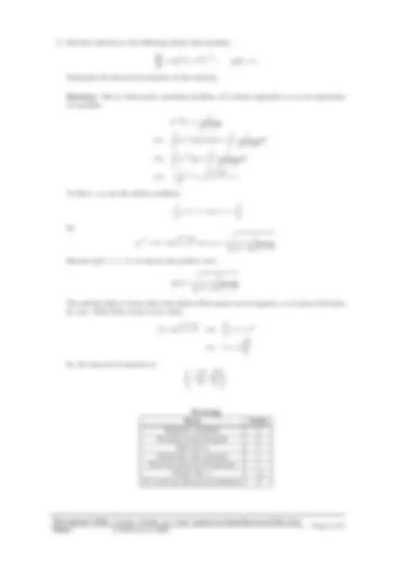 Answers Key Midterm Exam - Differential Equations | Math 3 | Exams Mathematics | Docsity