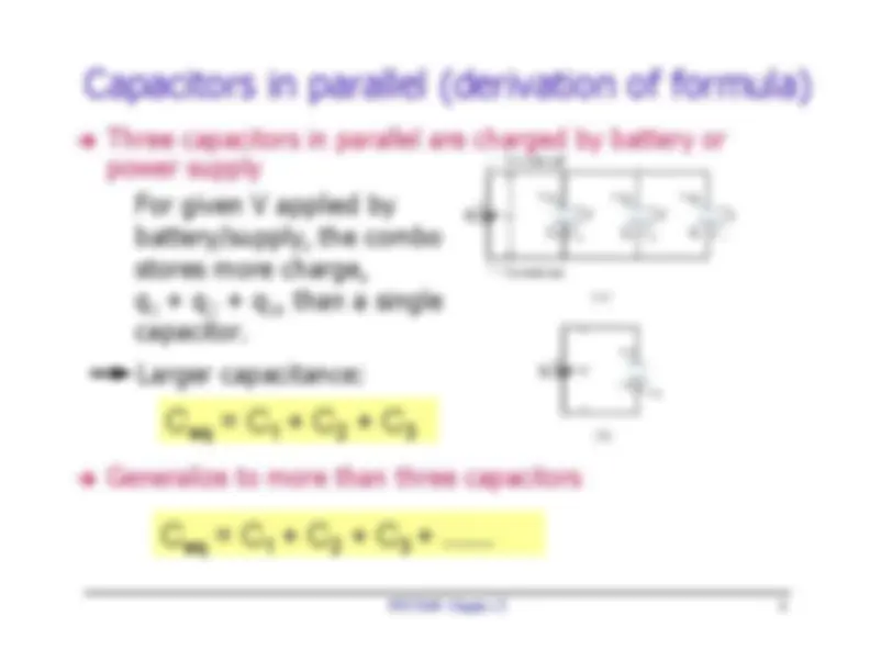 PHY2049: Chapter 25 - Capacitance and Energy Storage | Examens Physique | Docsity