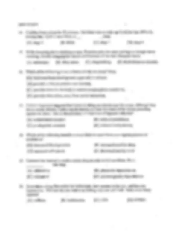 20 Questions in Exam - Elementary Psychology | PSYC 1101 | Assignments ...