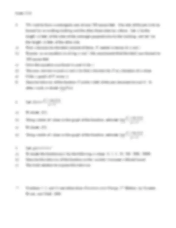 Assignment 2 Questions - Integrated Calculus I | MATH 1115 | Assignments Mathematics | Docsity