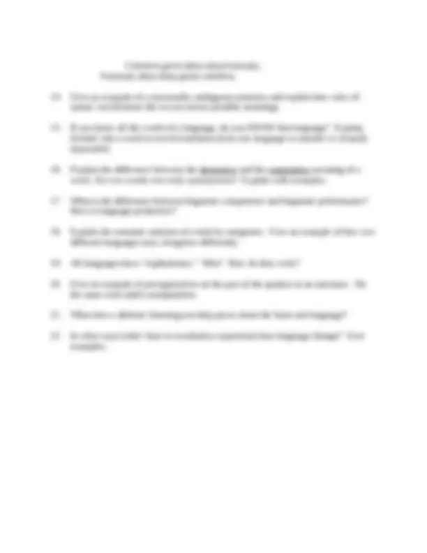 ENG 175: Mid-term Study Questions - Language Acquisition and Structure ...