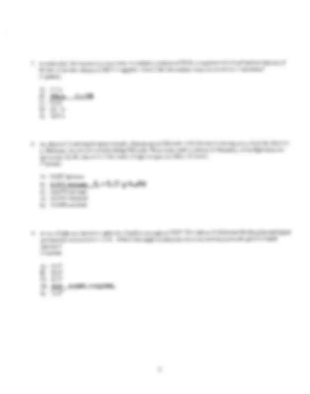 Practice Exam 2 Key - General Physics II | PHY 2054 | Exams Physics | Docsity