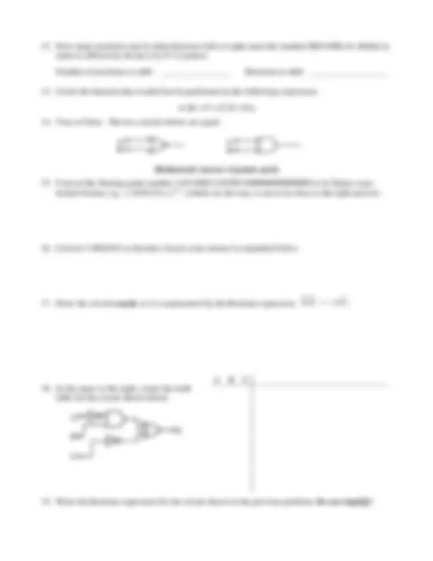 Computer Organization Exam: CSCI 2150, East Tennessee State University | Exams Computer ...