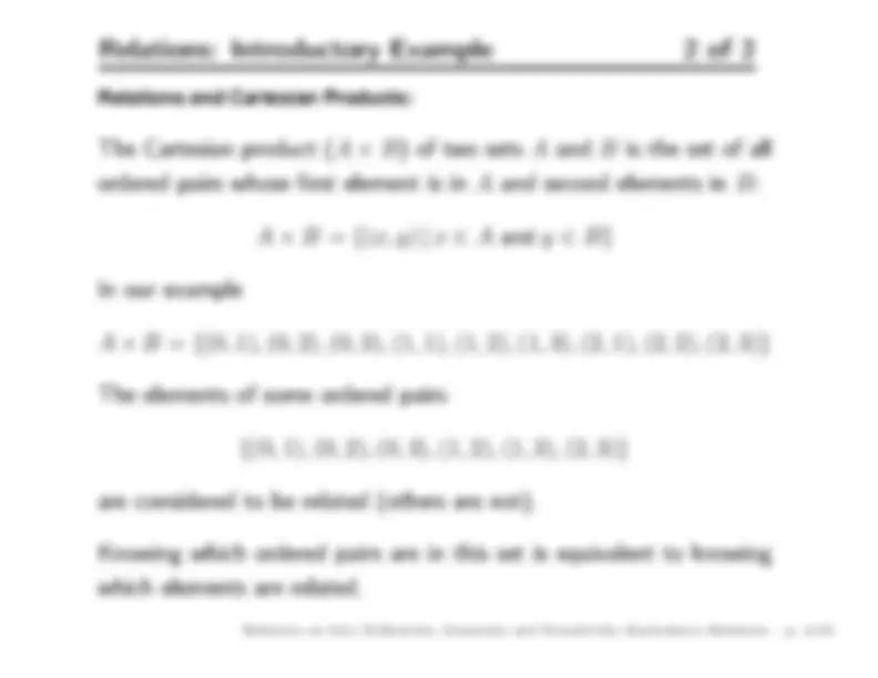Relation on Sets - Discrete Mathematics - Handout | MATH 245 | Study ...