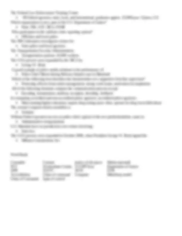 Exam 1 Study Guide | Law Enforcement in US | JA 201 | Study notes ...