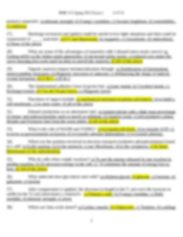 Exam 1 Solved - Engineering Perspectives | BME 111 | Exams Biology ...