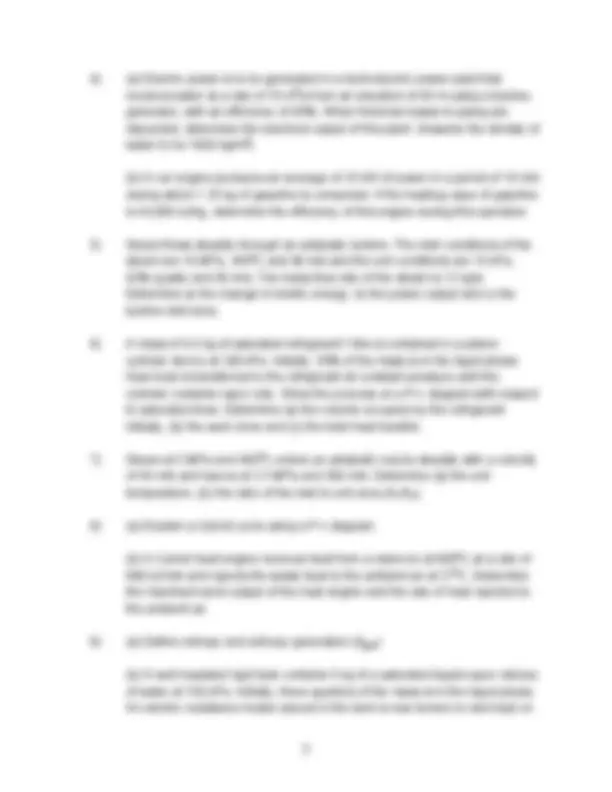 Final Exam Questions for Engineering Thermodynamics | ENGR 3140 | Exams Thermodynamics | Docsity