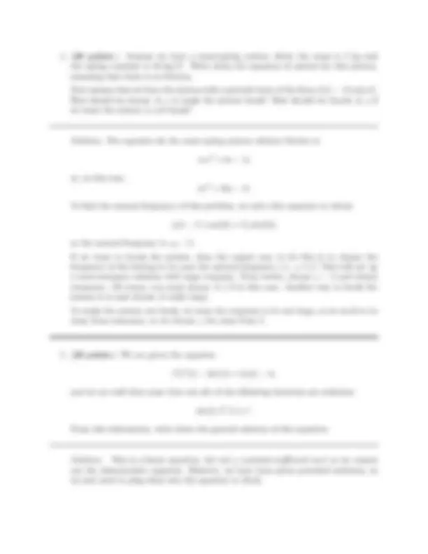 Midterm - 5 Solved Questions on Introduction to Differential Equations | MATH 285 | Exams ...