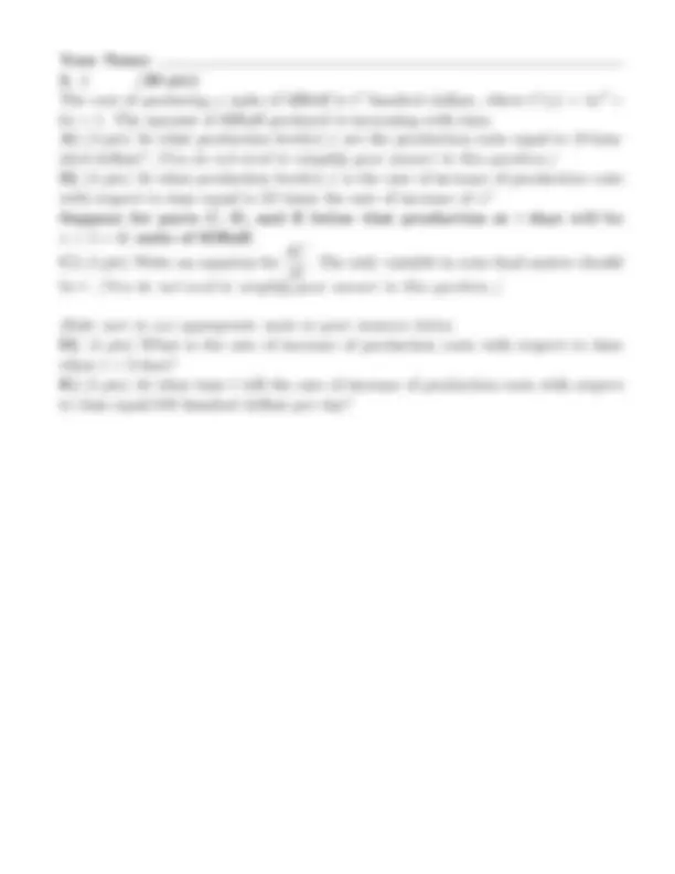 Exam # 2 - Elementary Calculus I | MATH 220 | Exams Calculus | Docsity