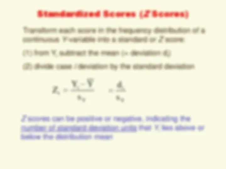 Calculating Z Scores: Mean, SD, and Standardized Scores | Study notes ...