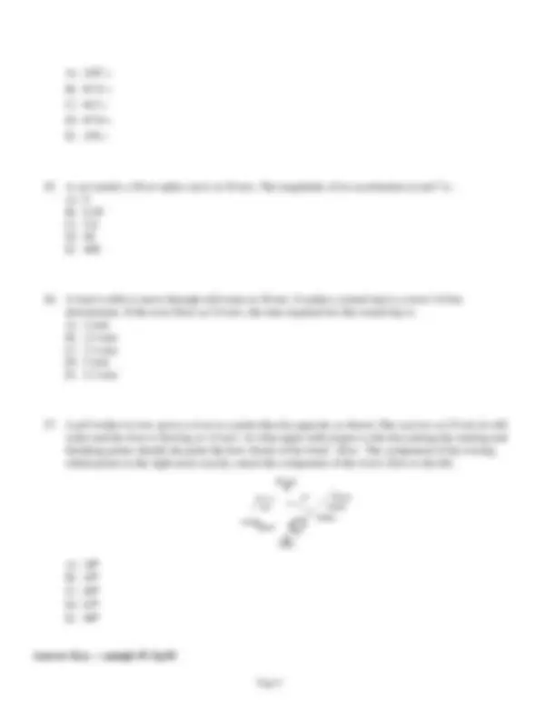 Sample Exam # 1 - General Physics with Calculus I | PH 111 | Exams Physics | Docsity