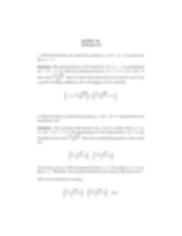 Solutions to Self-quiz 24: Parabola Intervals & Axis Intersections | Quizzes Pre-Calculus | Docsity