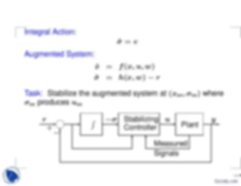 Integral Control-Control of Non Linear Systems-Lecture Slides | Slides Nonlinear Control Systems ...