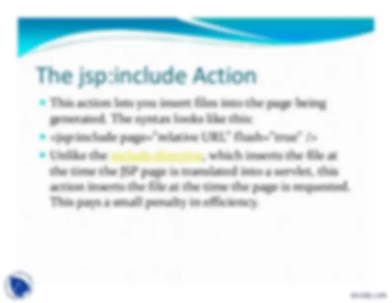 JSP Actions: include, useBean, getProperty, setProperty, forward ...