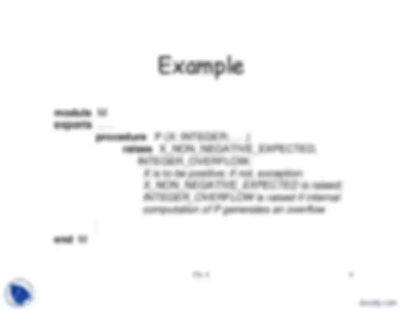 Handling Anomalies in Modules: Defensive Design and Exception ...