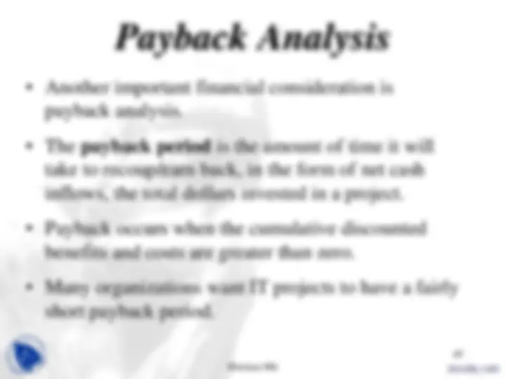 Financial Analysis Techniques: NPV, ROI, Payback Analysis, and EVM | Slides Software Project ...