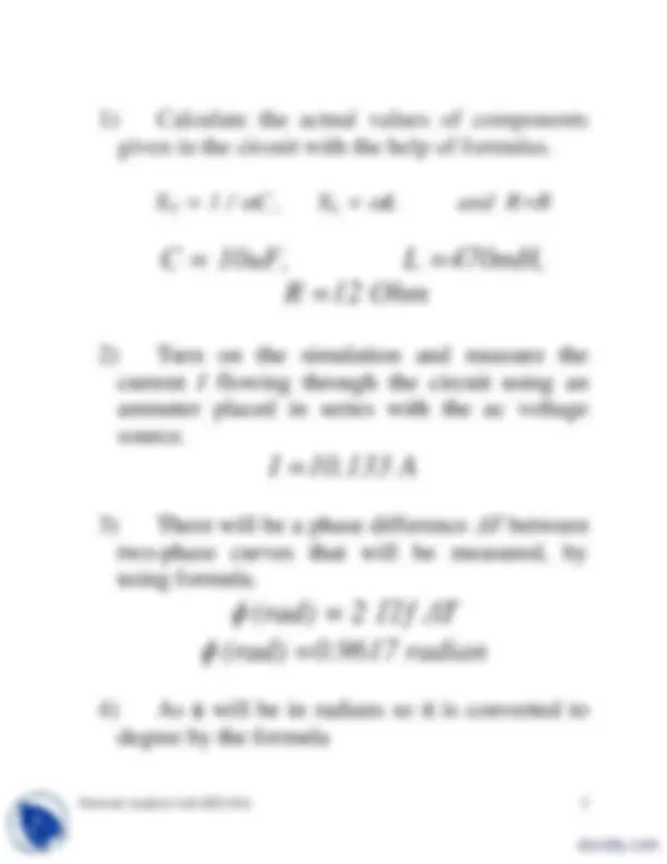 Capacitance Comparison Bridge-Circuit and Network Analysis-Lab Report | Exercises Electrical ...