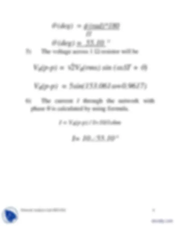 Capacitance Comparison Bridge-Circuit and Network Analysis-Lab Report | Exercises Electrical ...