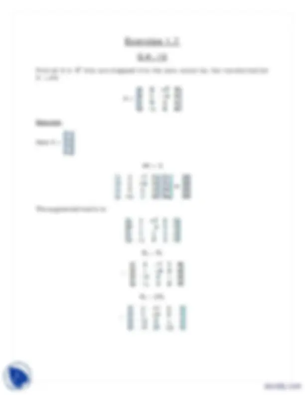 Linear Independence of Matrix Columns: Exercises 1.6 and 1.7 | Exercises Linear Algebra | Docsity