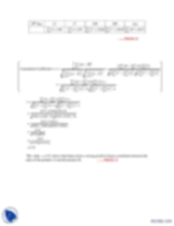 Statistical Analysis of Sales Data: Mean, Mode, and Correlation | Exercises Mathematics | Docsity