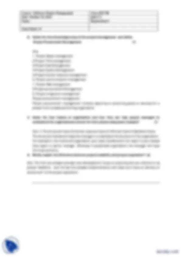 Stakeholder-Software Project Managment-Quiz | Exercises Software Project Management | Docsity