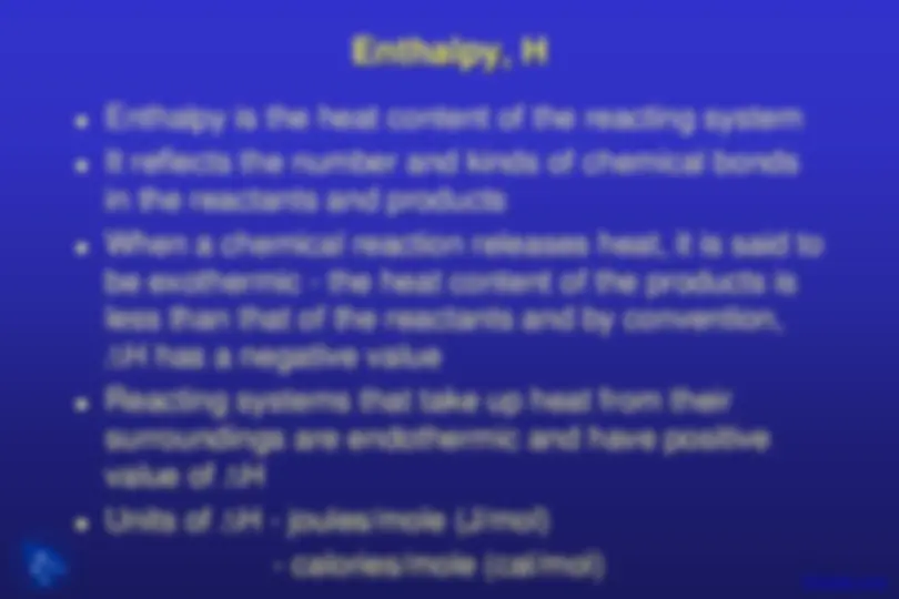 Bioenergetics - Biochemistry - Lecture Slides | Slides Biochemistry | Docsity