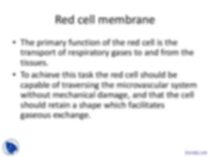 Red Cell Membrane - Introduction to Hematology - Lecture Slides ...