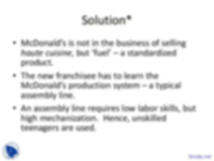 Process and Product Strategies - Operations Management - Lecture Slides | Slides Production and ...