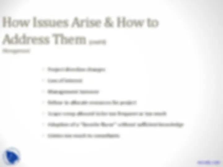 Managing Projects: Identifying and Addressing Issues and Project ...
