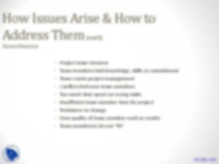 Managing Projects: Identifying and Addressing Issues and Project ...
