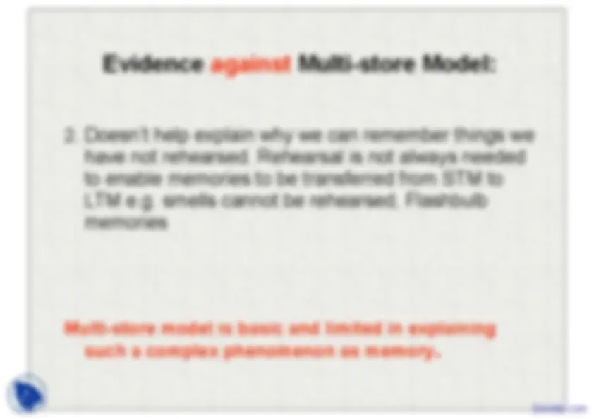 Multi Store Model - Research Methods in Psychology - Lecture Slides | Slides Research ...