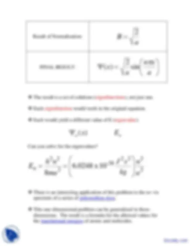 Schrodinger Equation - Physical Chemistry - Lecture Notes | Study notes ...