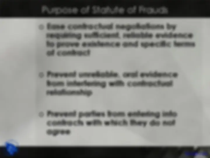 Statute of Frauds - Law of Contract - Lecture Slides | Slides Contract ...